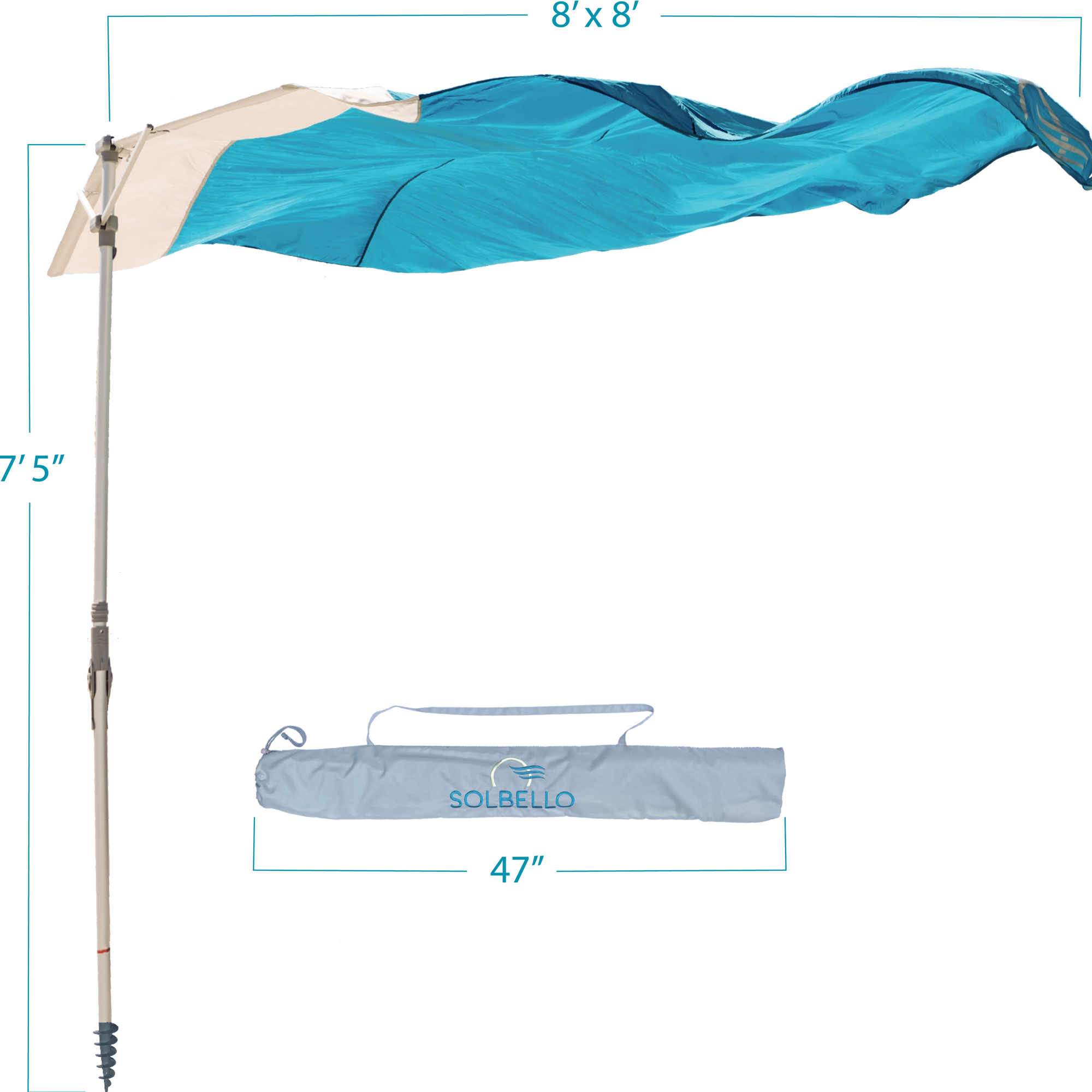Solbello Shade - The Ultimate Beach Shade Umbrella